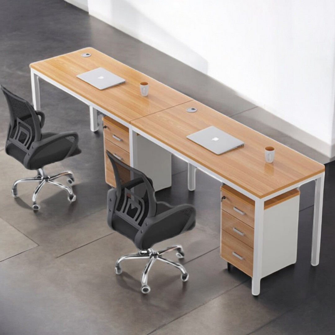 Minimalist Office Desk Set or Workstation - MDS 03: 2 people Adjacent ...