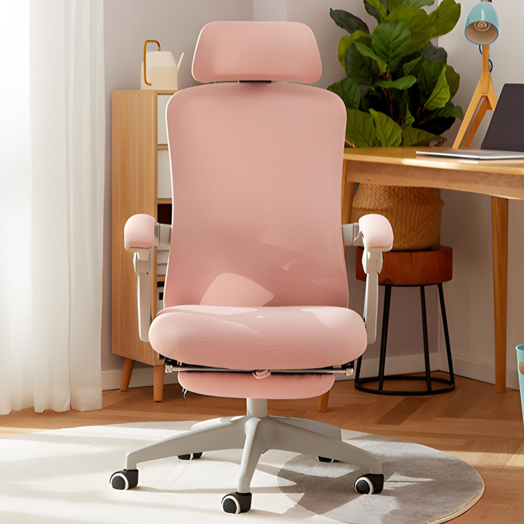 AzureComfort Ergonomic Gaming Chair - SCAZE 04: Pink Without Footrest ...