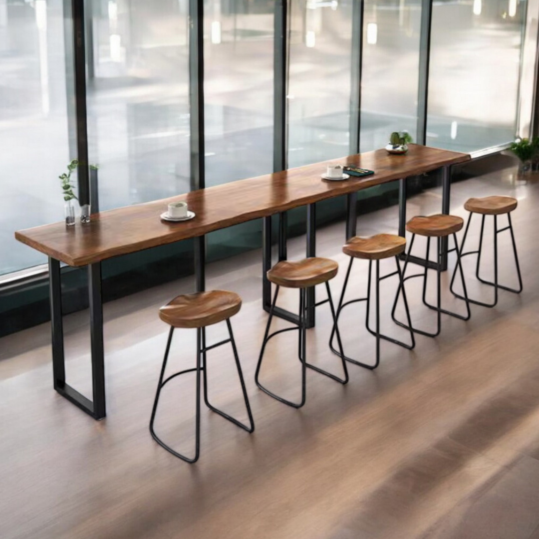 Solid Wood Bar Table: Bar Stool - CZ067J: Bar table L1600 W600 H1050 ...