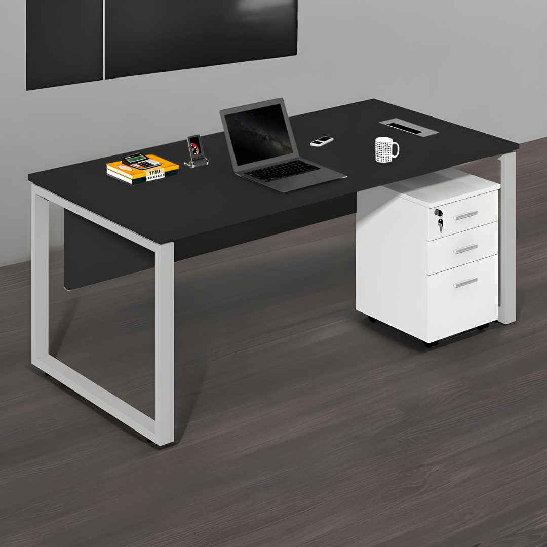 Compact Study Table with Drawer Pedestal - XCF-LY1407A: 1400Wx750Dx750H ...