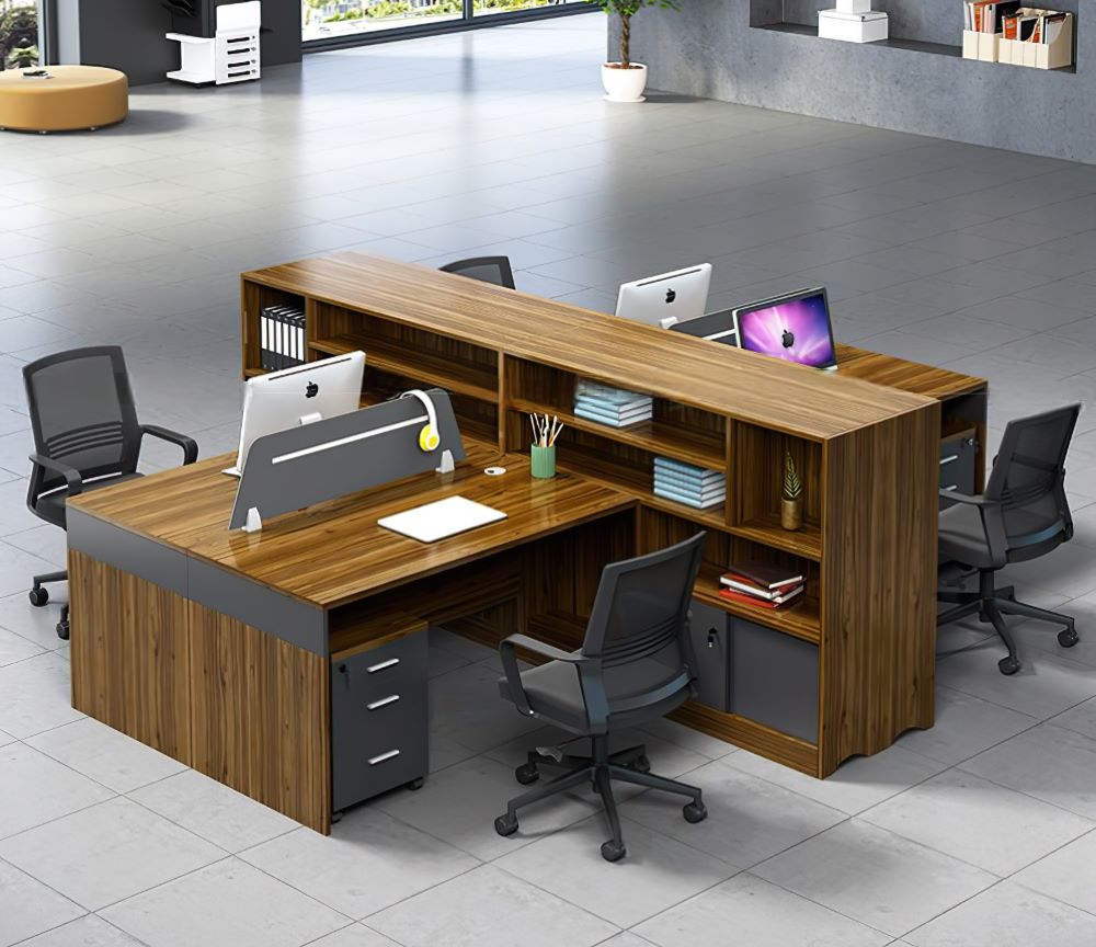 VersaShelf Office Workstation Desk System - VWD 08-4 Seat H Module - Mr ...